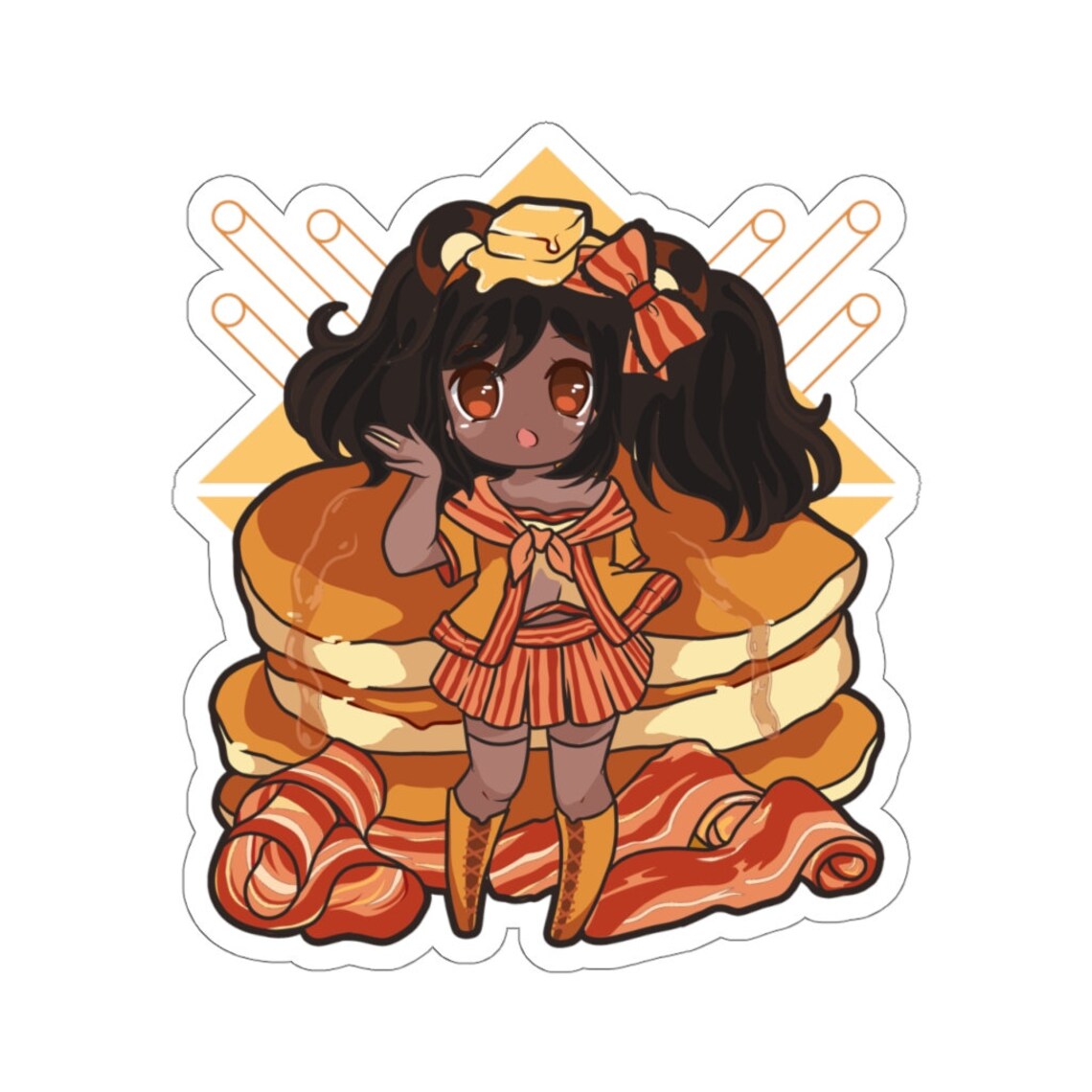 Pancakes and Bacon Chibi Sticker Chibbi Anime Decal Japanese | Etsy