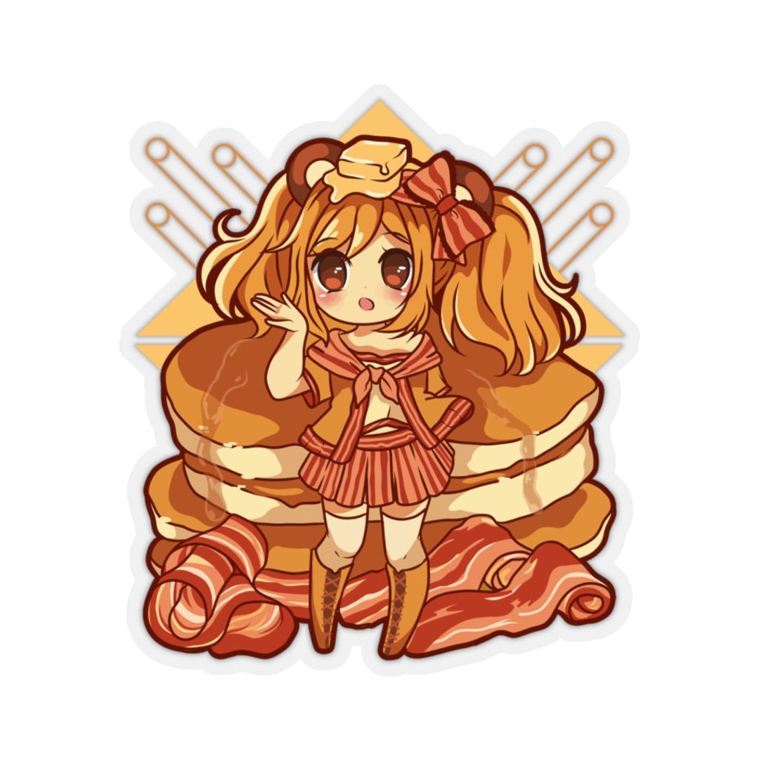 Pancakes and Bacon Chibi Sticker, Chibbi Anime Decal Chibi Japanese ...