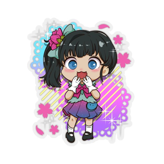 Cute Anime Chibi Sticker Flower Anime Stickerchibi | Etsy