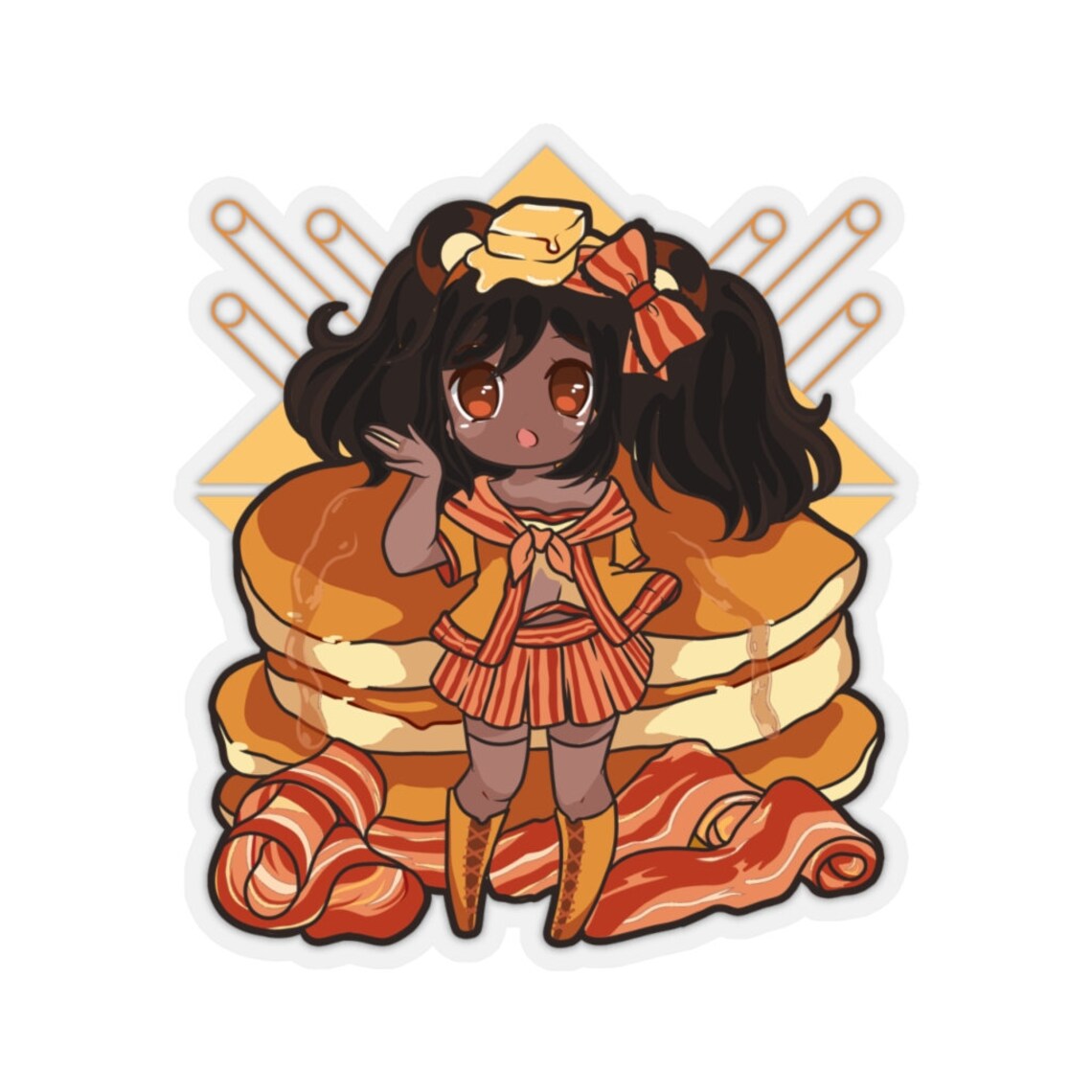Pancakes and Bacon Chibi Sticker Chibbi Anime Decal Japanese | Etsy