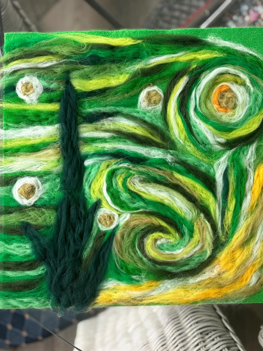 Starry Night Inspired Felt Painting - Etsy