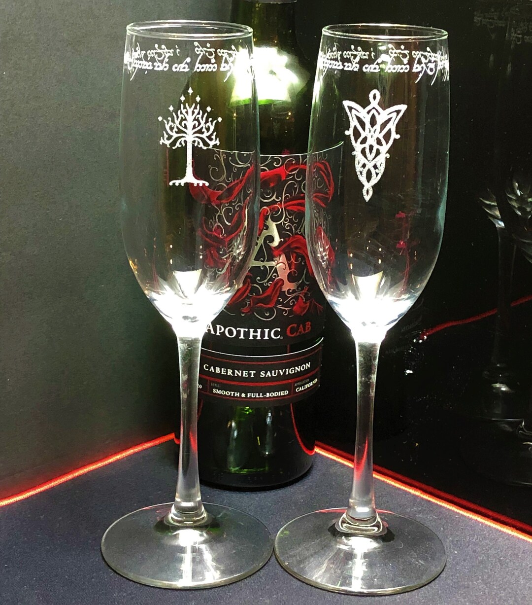 I Would Rather Elvish Glasses Rings Wedding Arwen Rings Art LOTR Gift ...