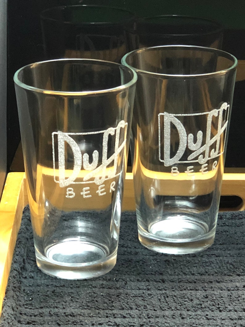 Simpson's Duff Beer Pub Glasses Simpsons Pint Glasses | Etsy
