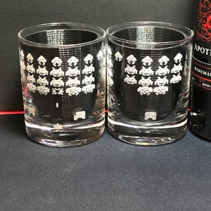Space Invaders Rocks Glasses, Video Game Glasses, Set of 2 Rocks ...