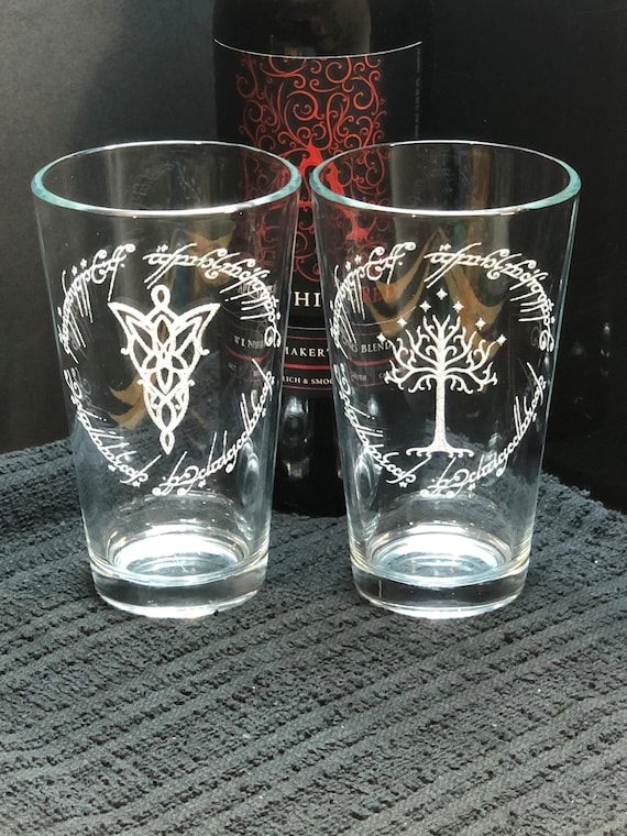 Elvish Glasses Wedding Gift Tree of Gondor Evenstar Pint - Etsy UK
