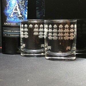 Space Invaders Rocks Glasses, Video Game Glasses, Set of 2 Rocks ...