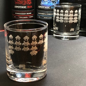 Space Invaders Rocks Glasses, Video Game Glasses, Set of 2 Rocks ...