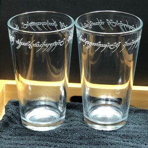 One Ring, Elvish Glasses, Fantasy Gift, Rings Wedding Glasses, Pint ...