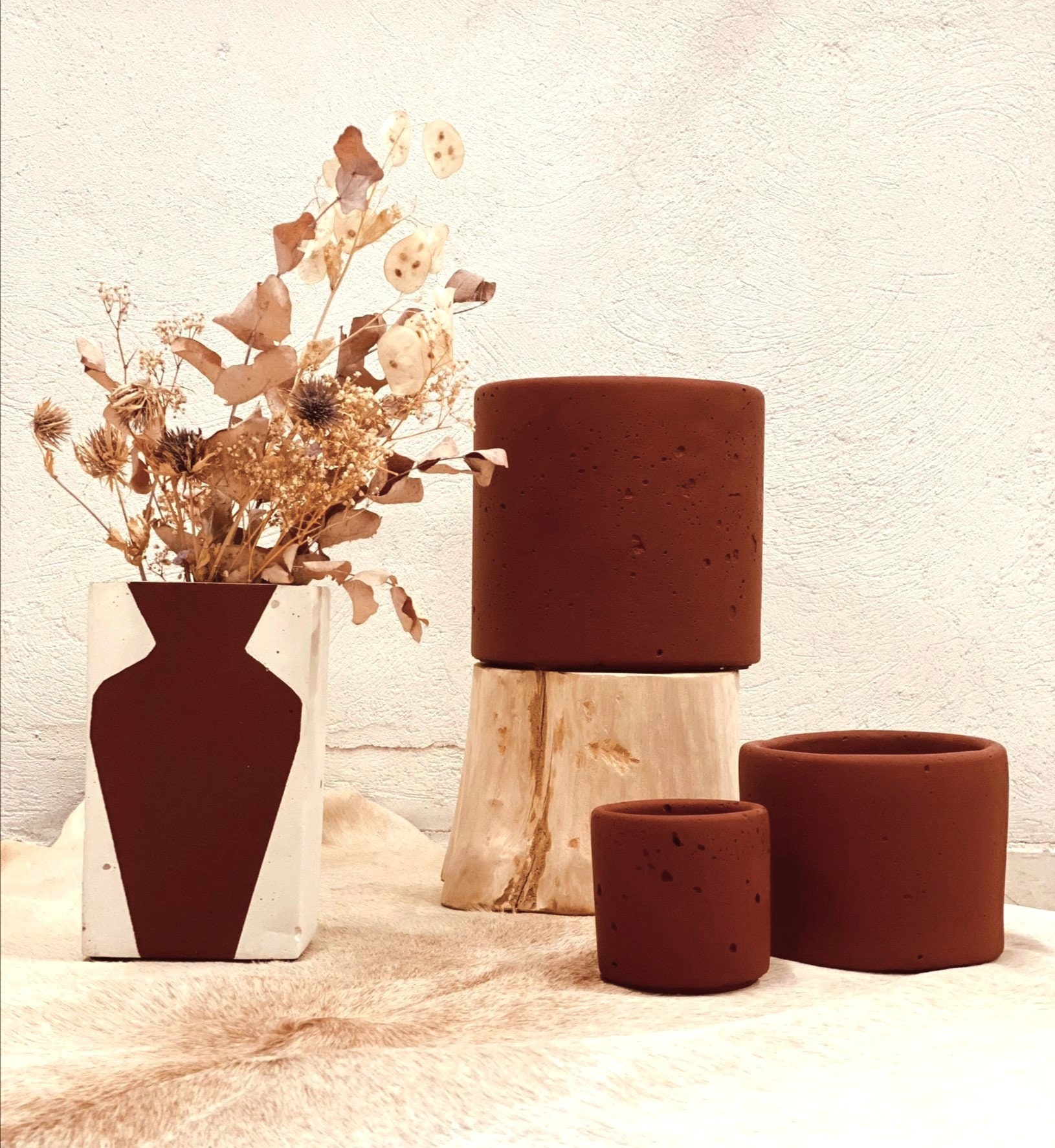 XL Raw Concrete Planters / Colors / Patterns - Etsy