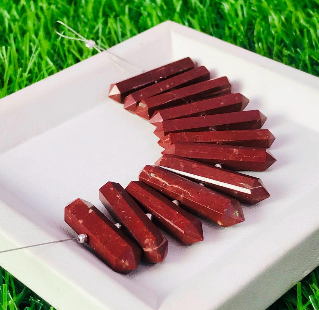 12 African Red Jasper Mini Towers: Double Point Crystal Gemstones - Etsy