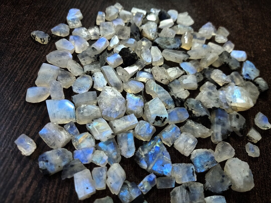 Blue Flashy Moonstone Rough Gemstone Lots (5-20mm) - Etsy