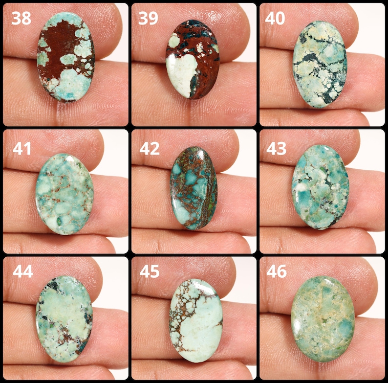 Natural Turquoise Cabochon Loose Gemstone - Jewellery Making Gemstone ...