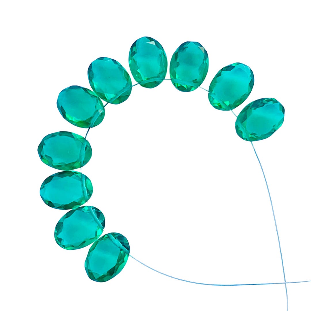 Zambian Colour Emerald Hydro Quartz Gemstone ! Both Side Faceted ...