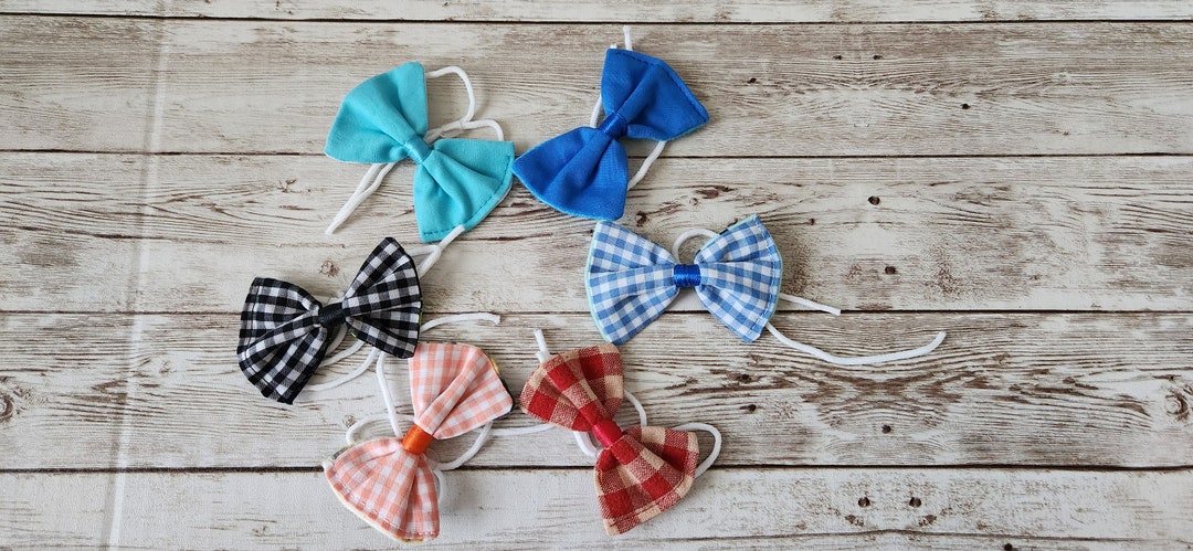 Collarless Itsy Bitsy Bow Ties Groomer Set Plaids and Solids - Etsy