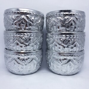 Thai Salung Aluminum Sliver Glass Drink Random Thai Pattern Northern ...