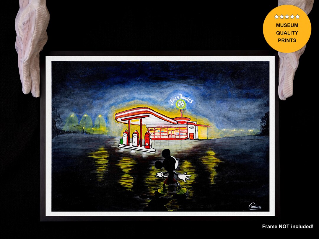 Mickey Mouse at Gas Station Fine Art Giclée Print of My Original Pop ...