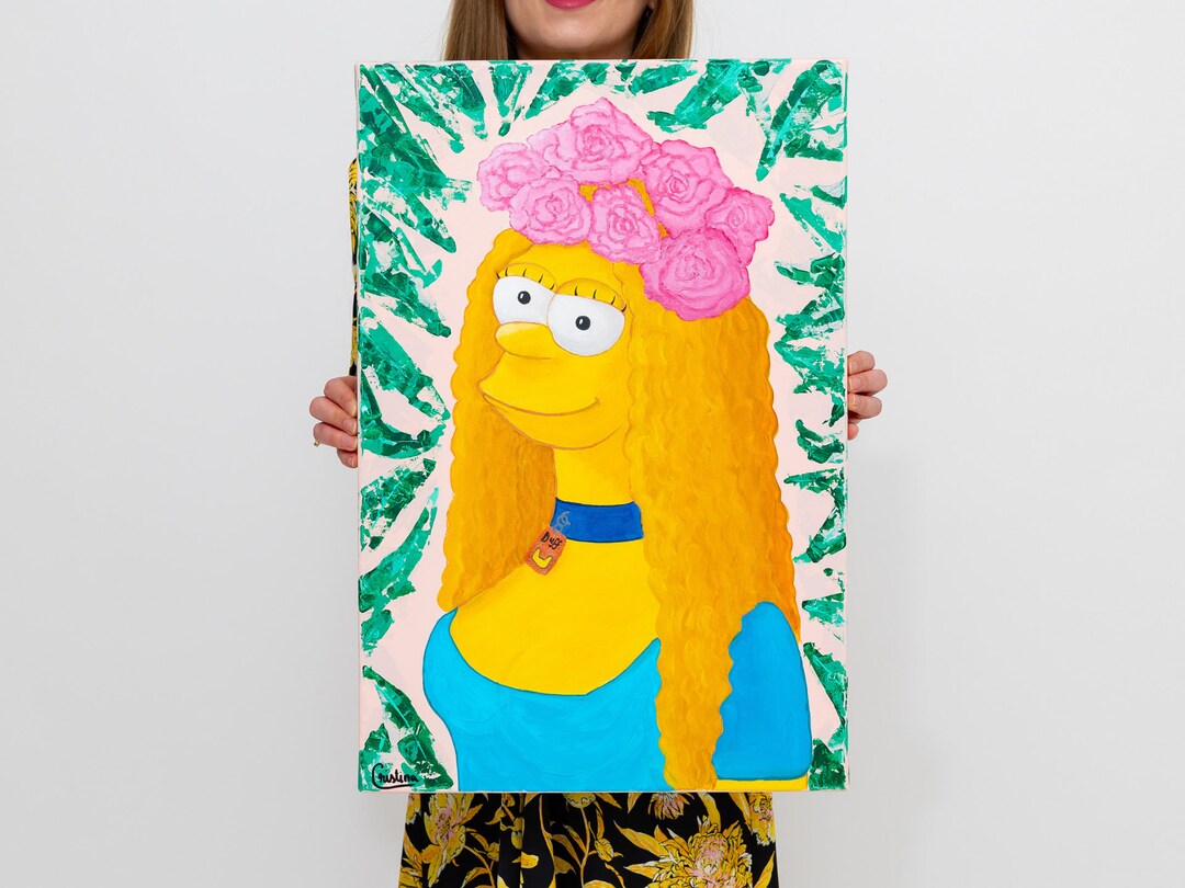 Bart Simpson Original Acrylic Pop Art Painting, Stretched Canvas on ...