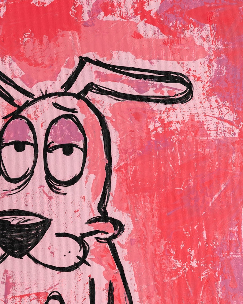 Courage the Cowardly Dog Preppy Original Acrylic Pop Art Painting ...