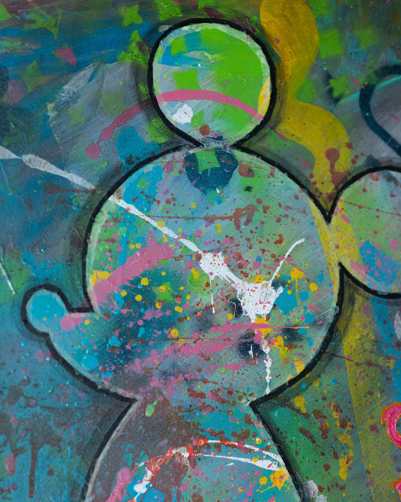 Mickey Mouse abstracto Pintura original acrílica Pop Art, lienzo ...