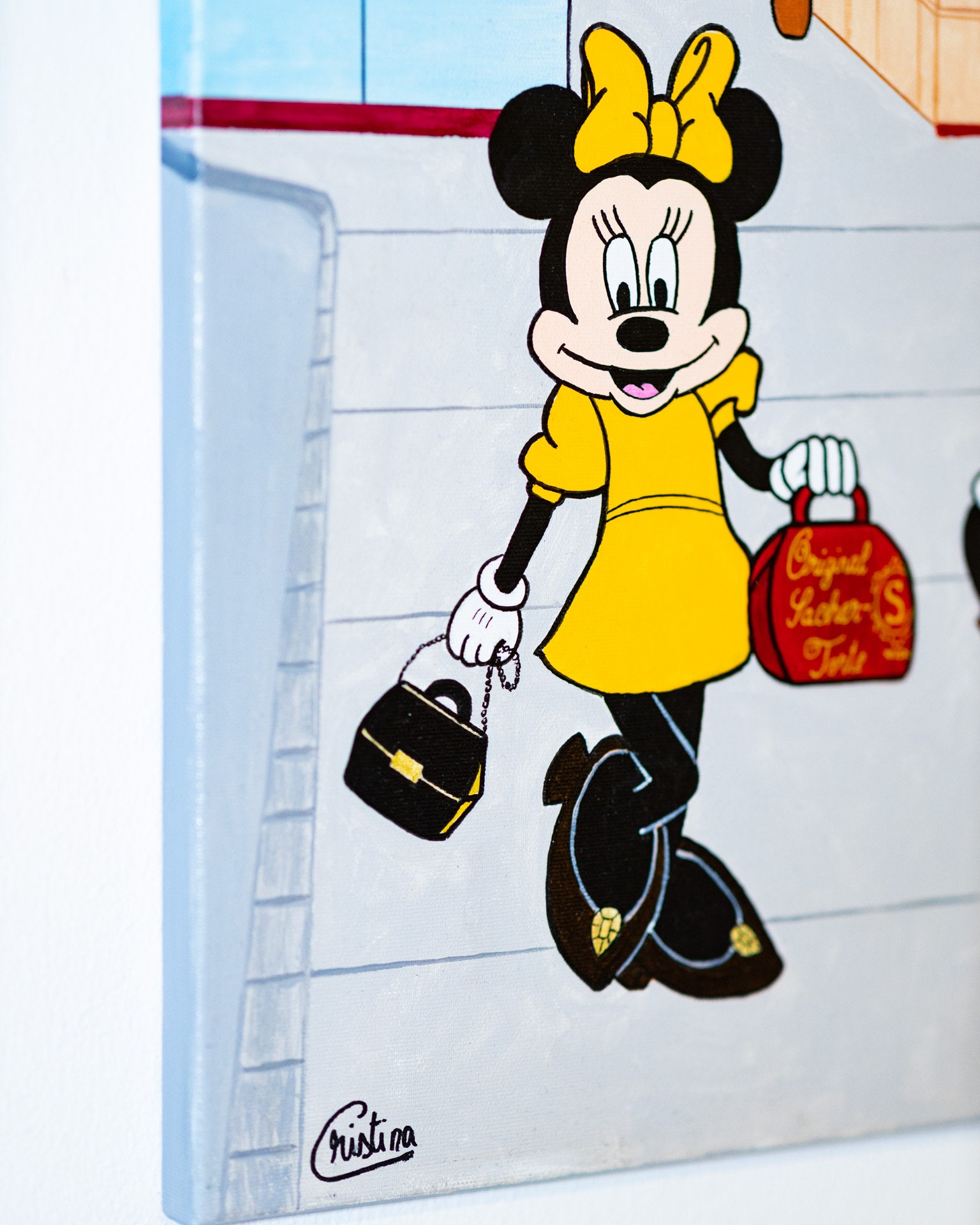 Mickey Mouse and Minnie Mouse Original Acrylic Pop Art Painting ...