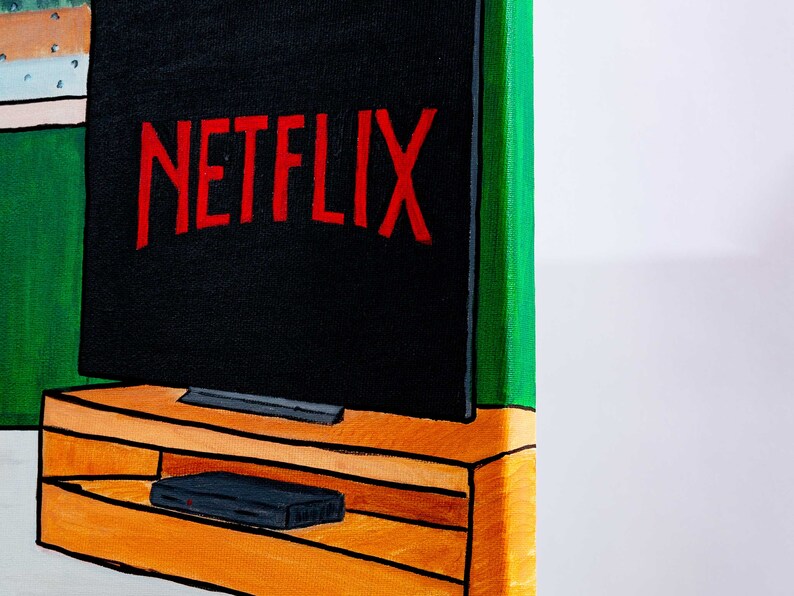 Snoopy & Charlie Watching Netflix Original Acrylic Pop Art Painting ...