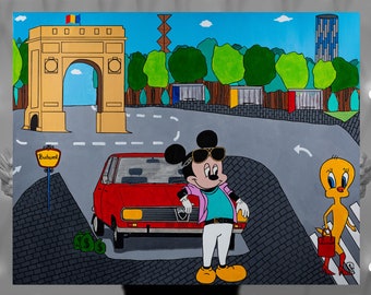 Mickey Mouse Modern Wall Art - Etsy UK