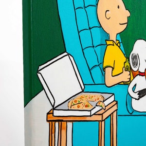 Snoopy & Charlie Watching Netflix Original Acrylic Pop Art Painting ...