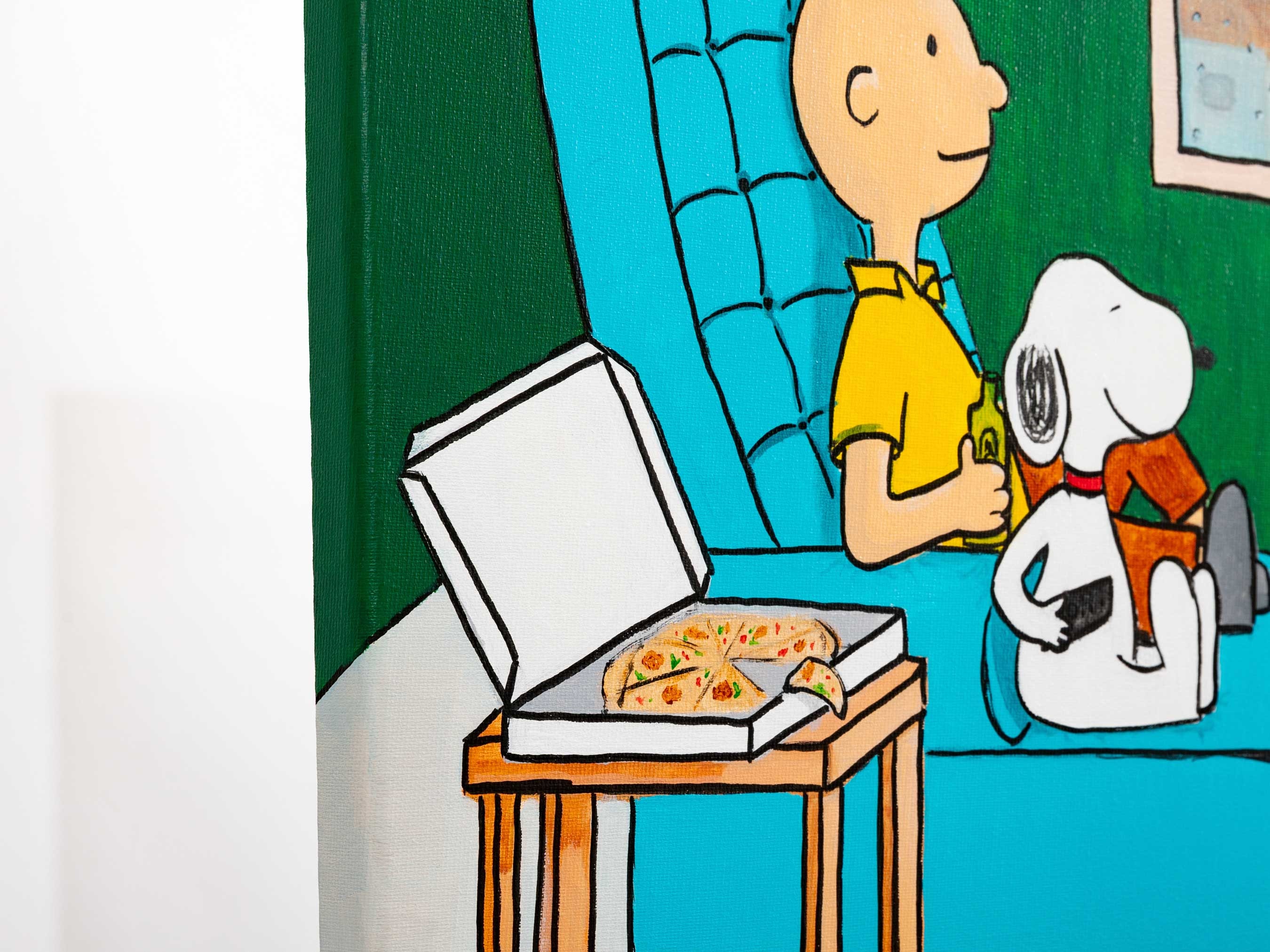 Snoopy & Charlie Watching Netflix Original Acrylic Pop Art Painting ...