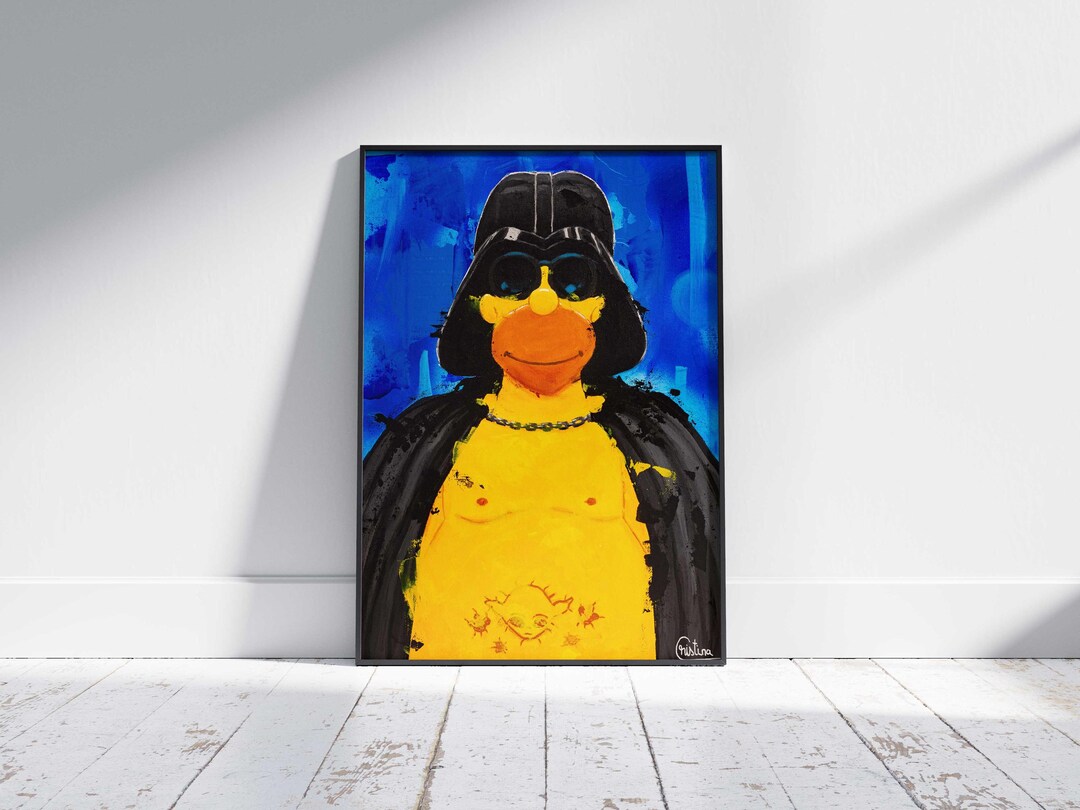 Homer Simpson as Darth Vader Funny Pop Art , Acrylic Painting Decor on ...