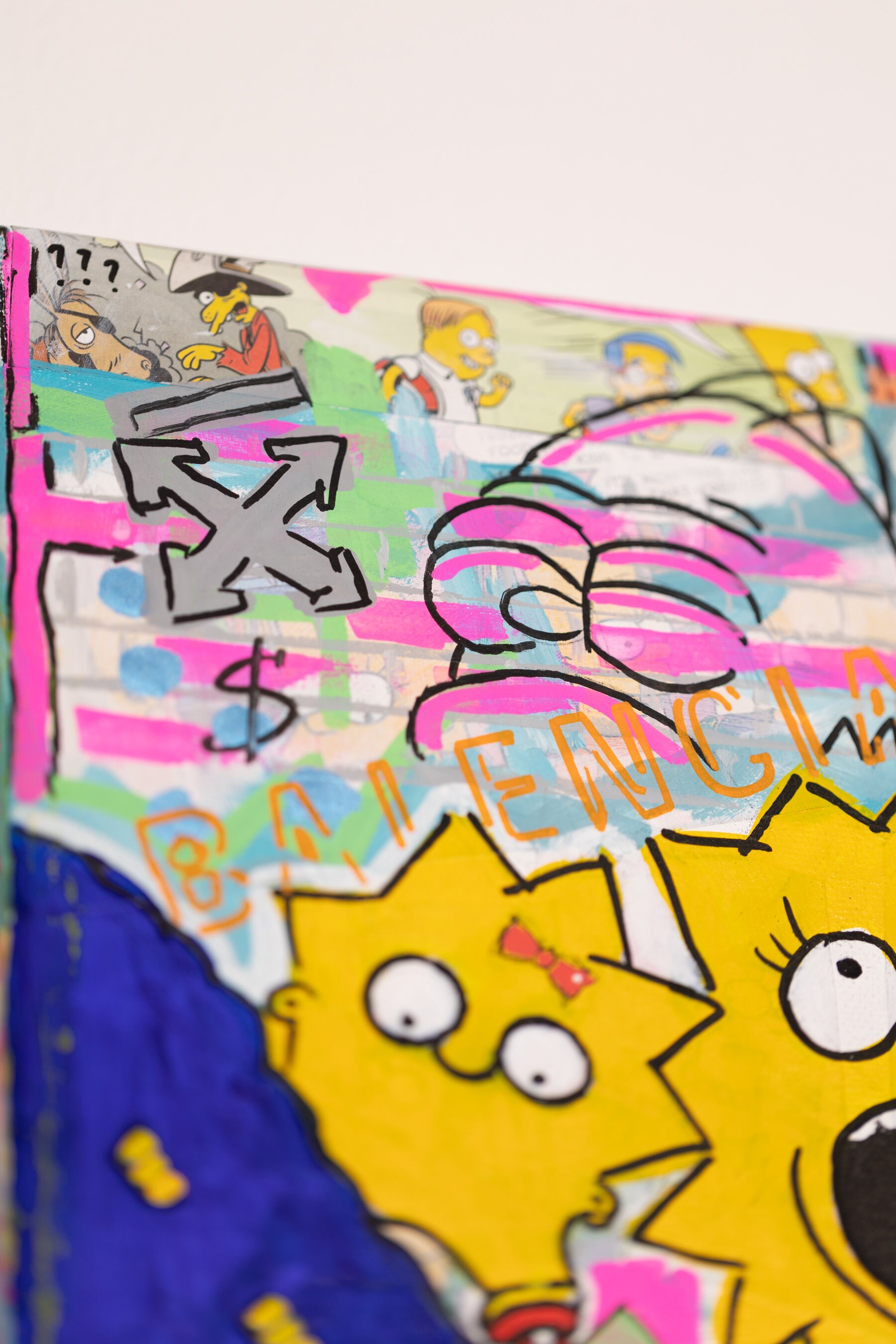 The Simpsons Original Acrylic Preppy Pop Art Painting, Stretched Canvas ...