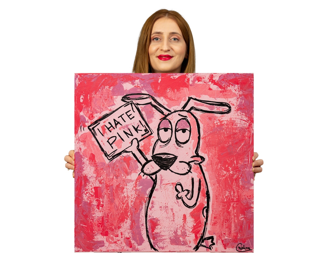 Courage the Cowardly Dog Preppy Original Acrylic Pop Art Painting ...