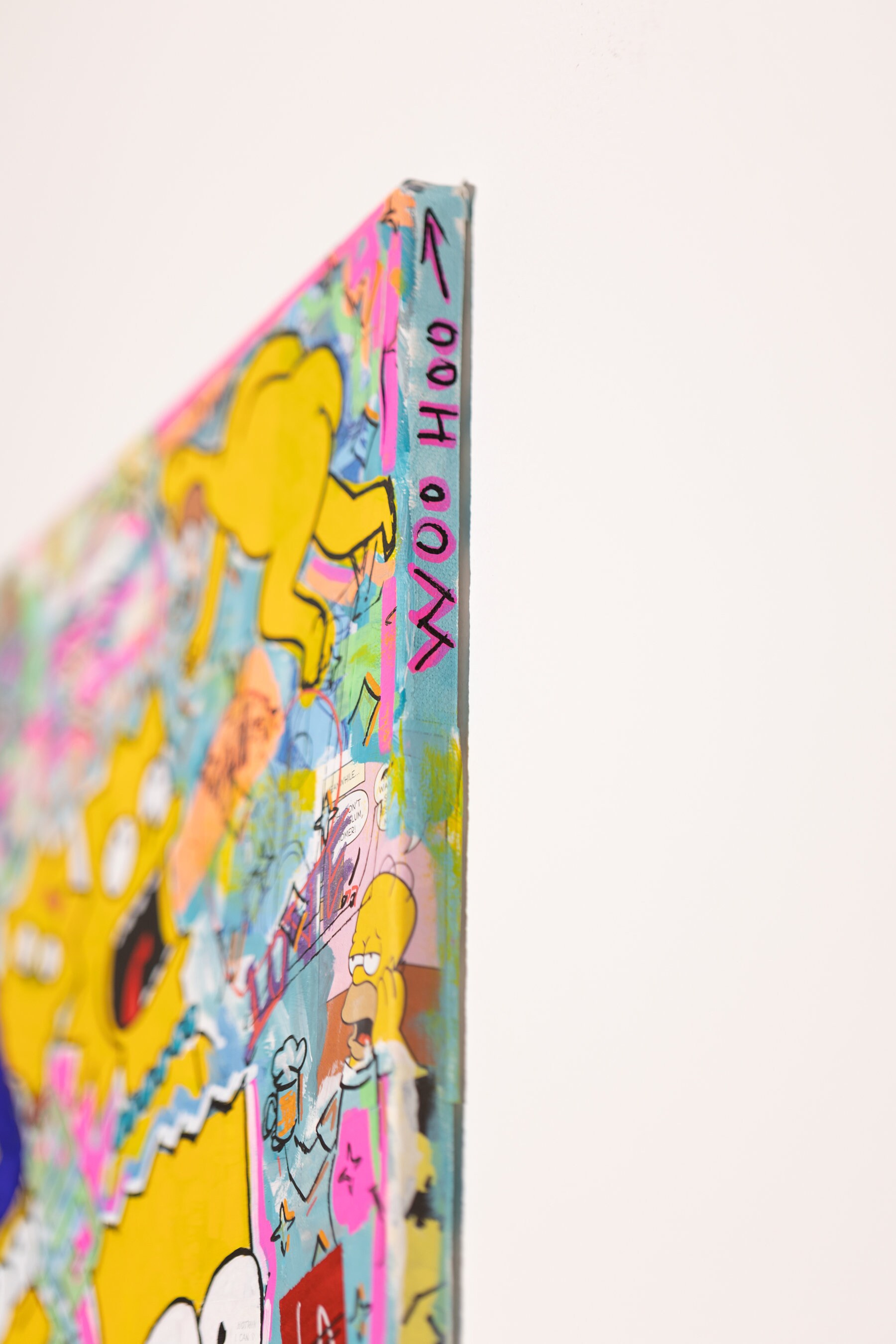 The Simpsons Original Acrylic Preppy Pop Art Painting, Stretched Canvas ...