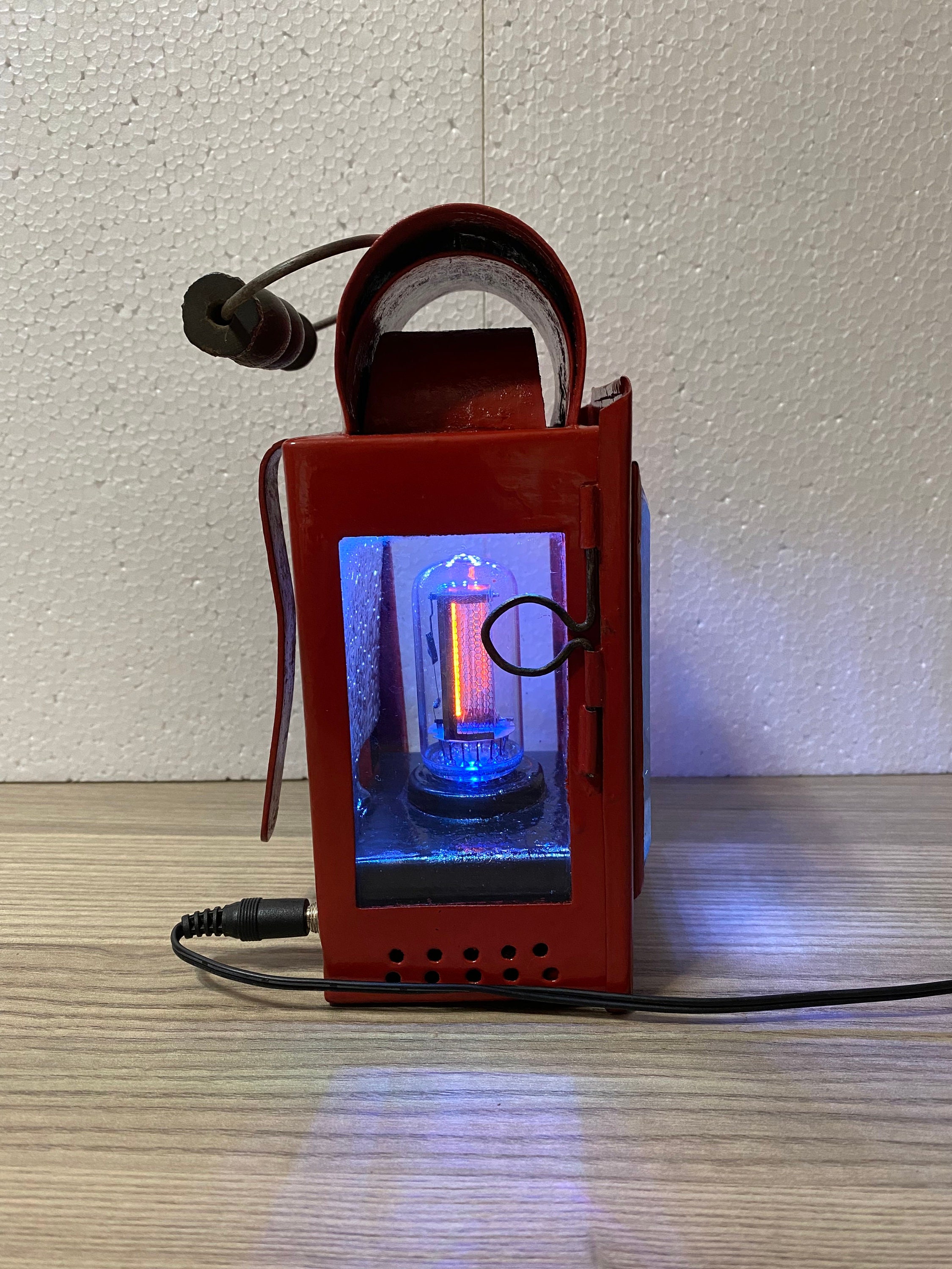 Vintage Train Lantern With Nixie Clock - Etsy