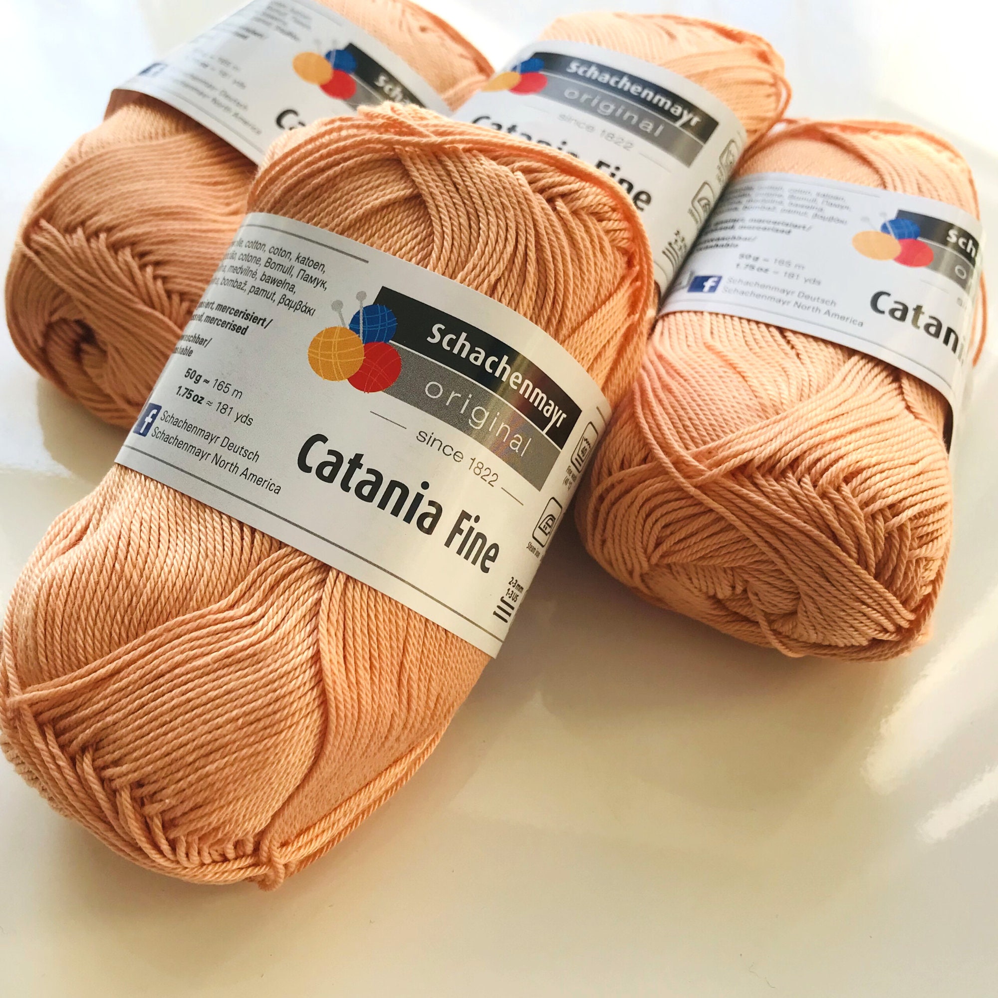 Apricot Mercerized Cotton Yarn, Schachenmayr Catania Fine - Etsy