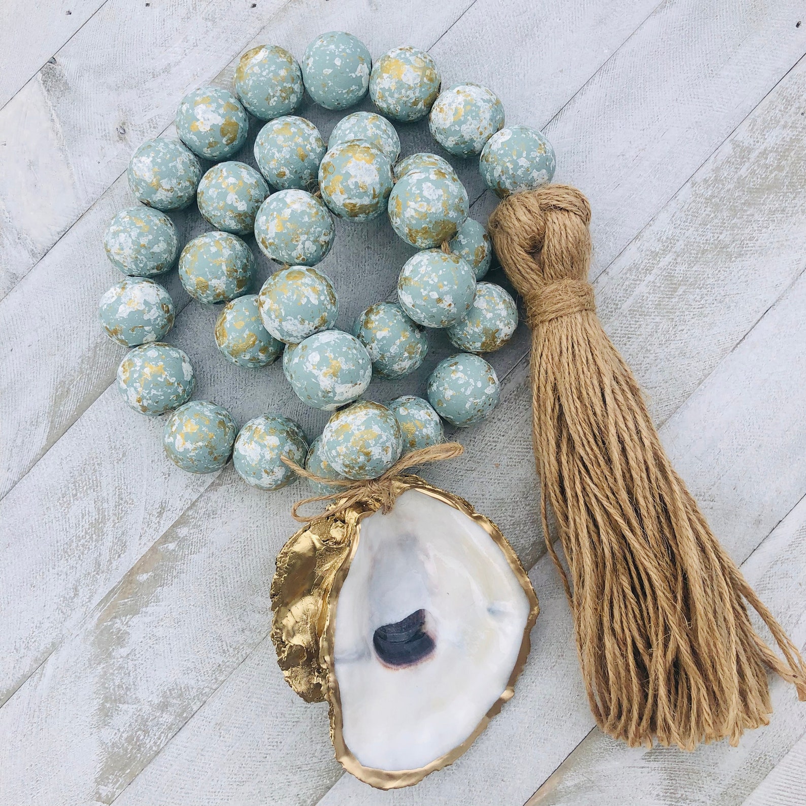 Blessing Bead Garland With Oyster and Tassel - Etsy
