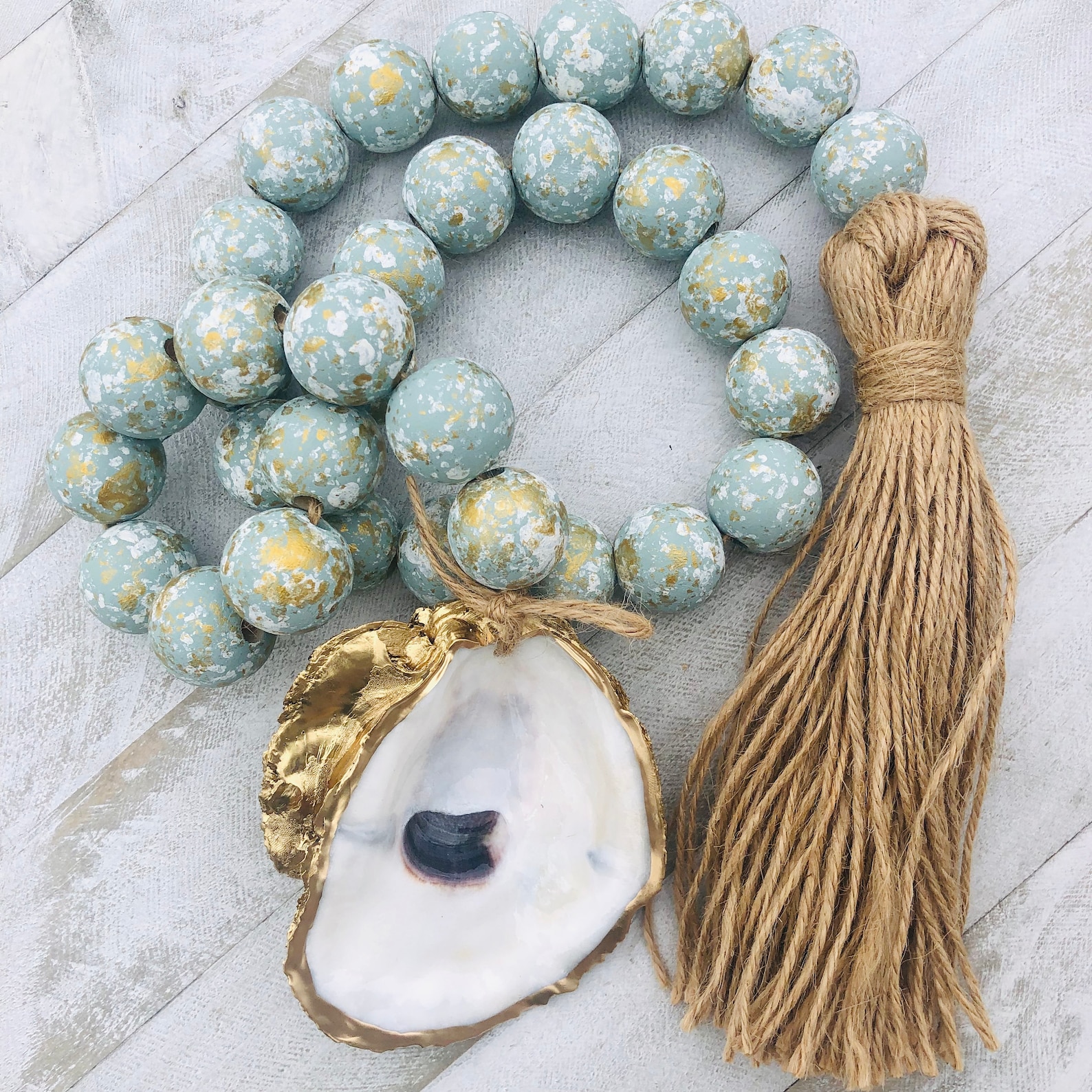 Blessing Bead Garland With Oyster and Tassel - Etsy