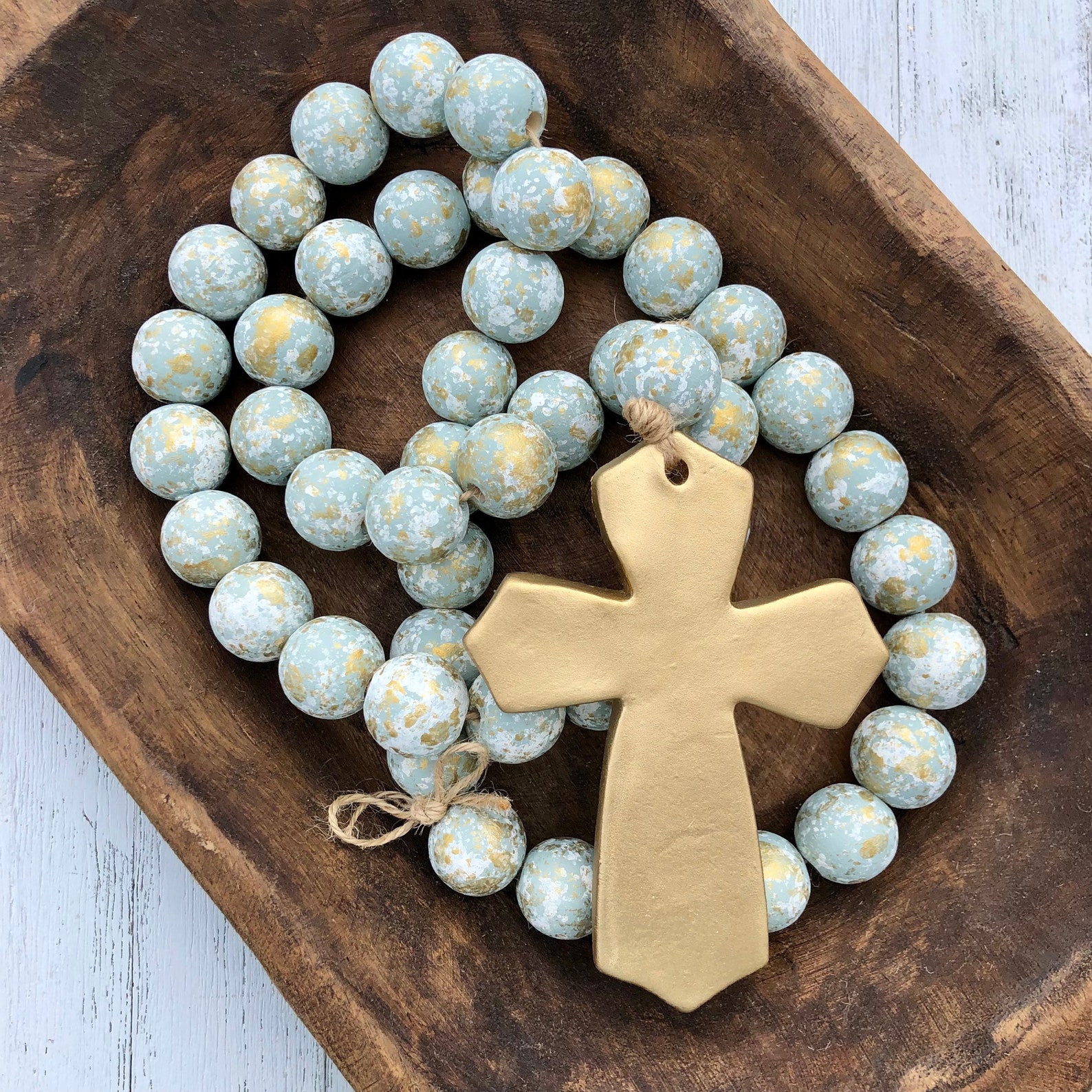 Blessing Beads With Cross (large) - Etsy