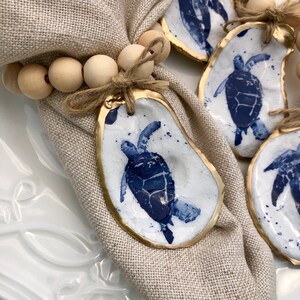 Oyster Shell Napkin Rings: Sea Turtle Nautical Table Decor - Etsy