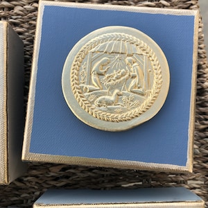 Nativity Intaglio Canvas Art: Gold Enameled Manger Scene - Etsy