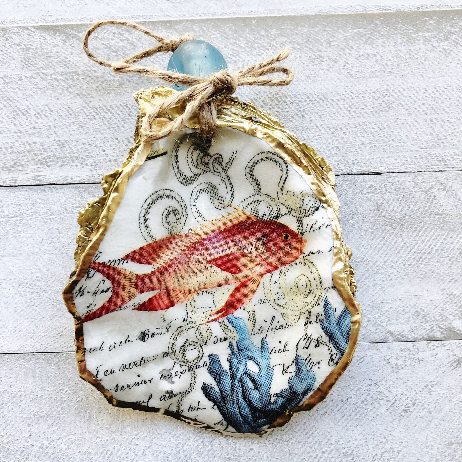 Decoupage Oyster Ornament - Etsy