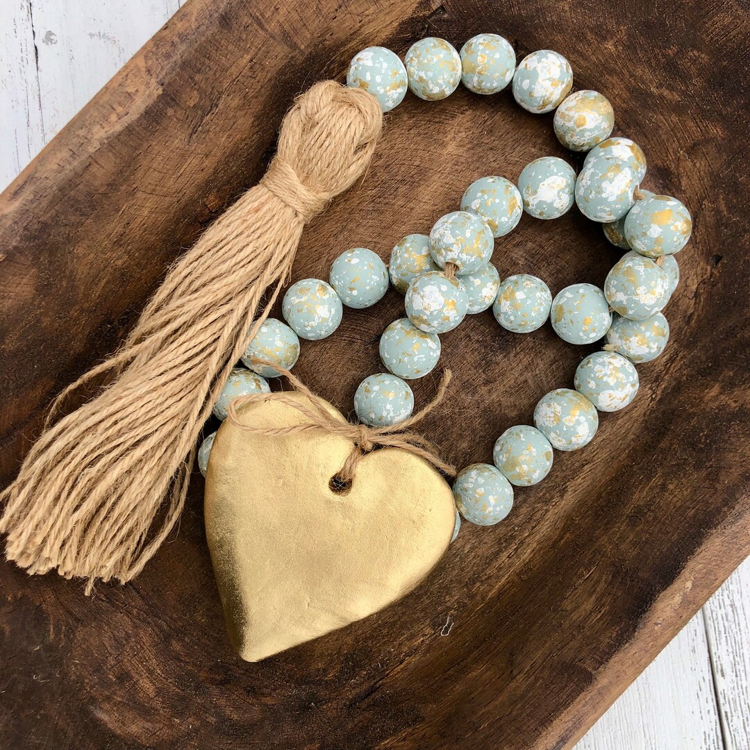 Blessing Bead Garland With Heart and Tassel (small) - Etsy