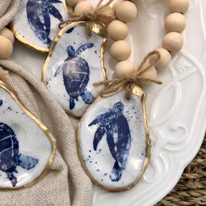 Oyster Shell Napkin Rings: Sea Turtle Nautical Table Decor - Etsy