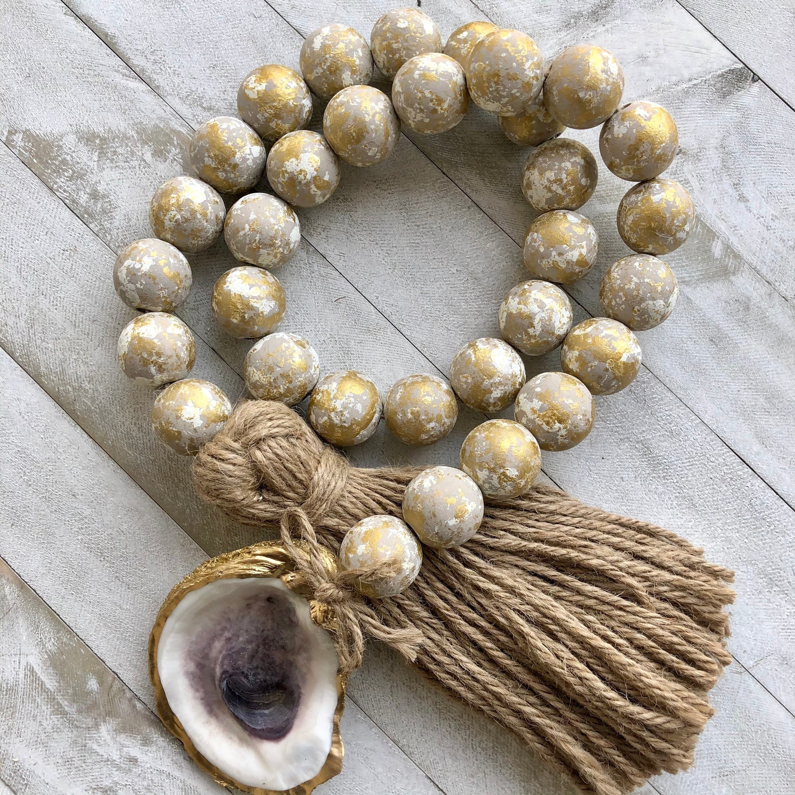 Blessing Bead Garland With Oyster and Tassel | Etsy