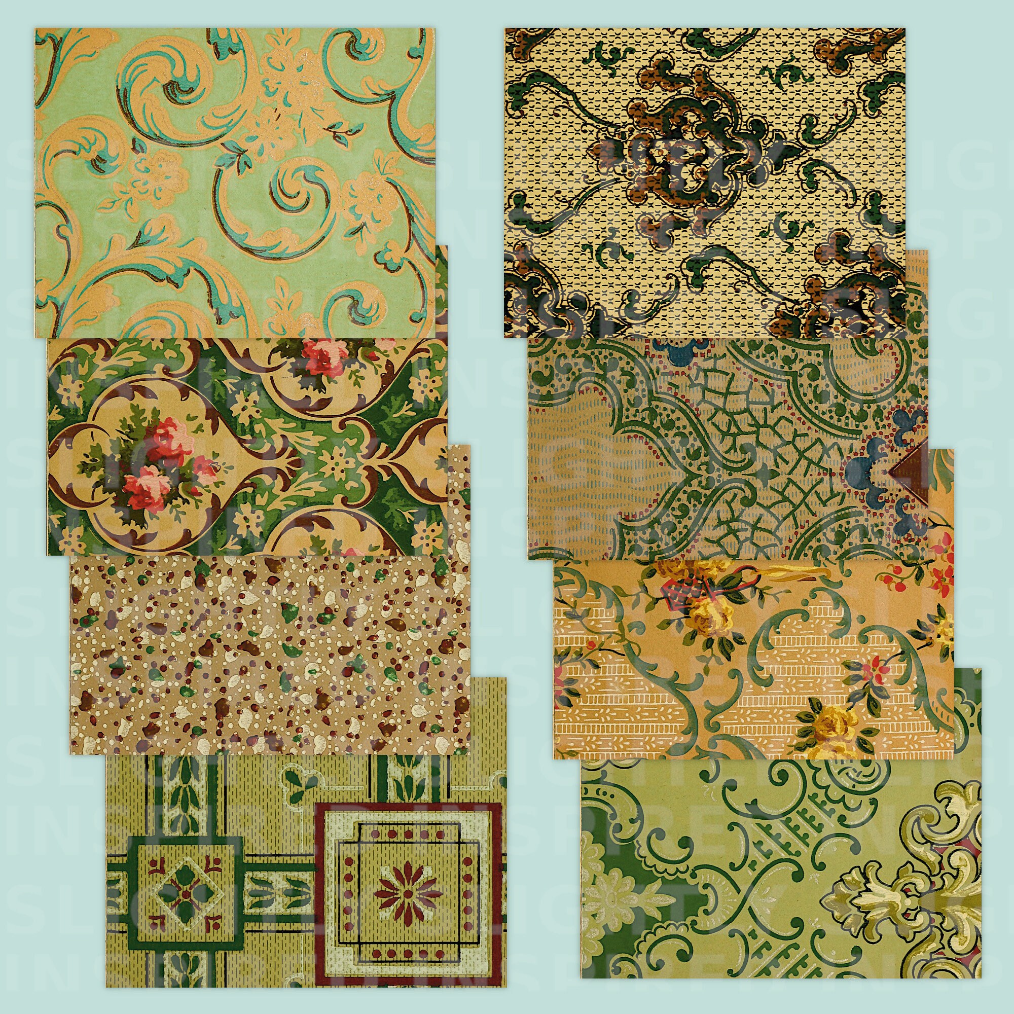 Vintage Wallpaper Printable Set 1 Wallpaper Samples Junk - Etsy