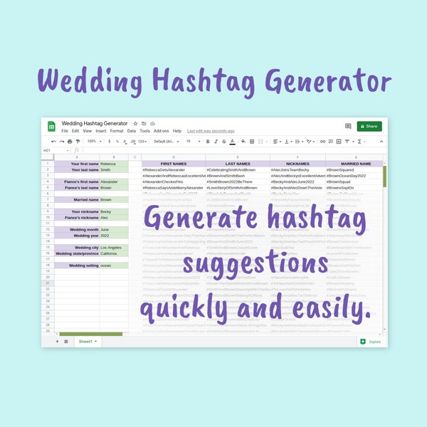 Hashtag Wedding Sign - Etsy