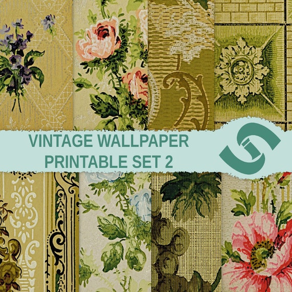 Vintage Wallpaper Printable Set 2 Wallpaper Samples Junk - Etsy