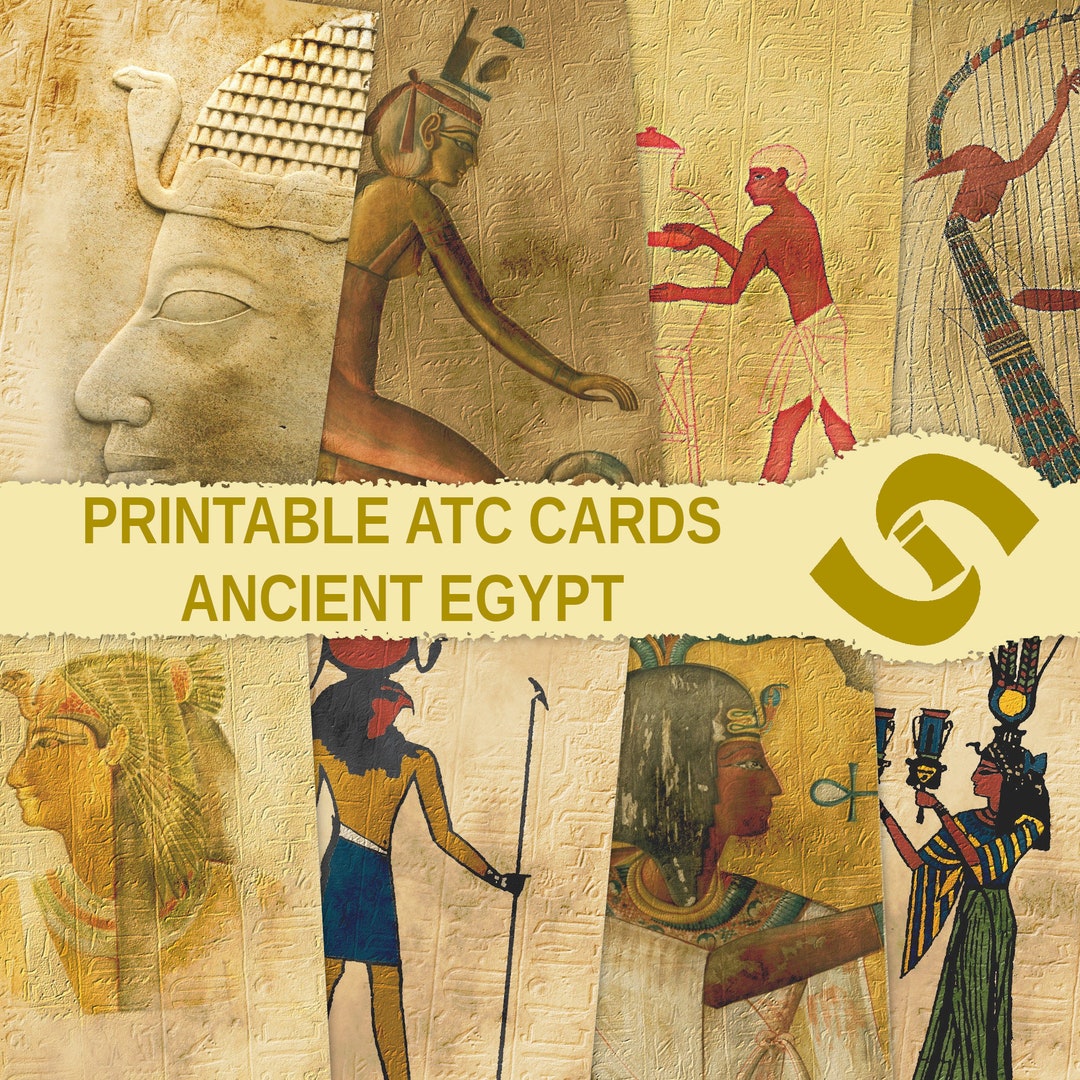 Printable ATC Cards Ancient Egypt, Digital Collage Sheet, Junk Journal ...