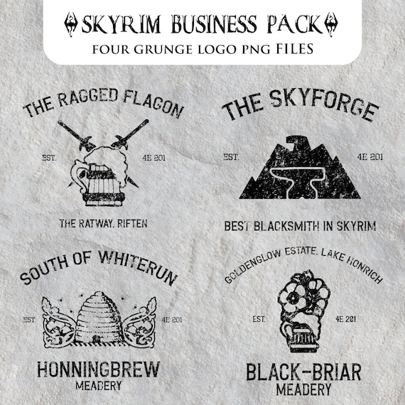 PNG Sublimation Skyrim Business Logos Grunge Elder Scrolls - Etsy
