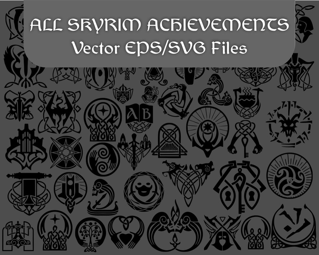 Vector EPS/SVG Skyrim Achievement Award Icons - Etsy