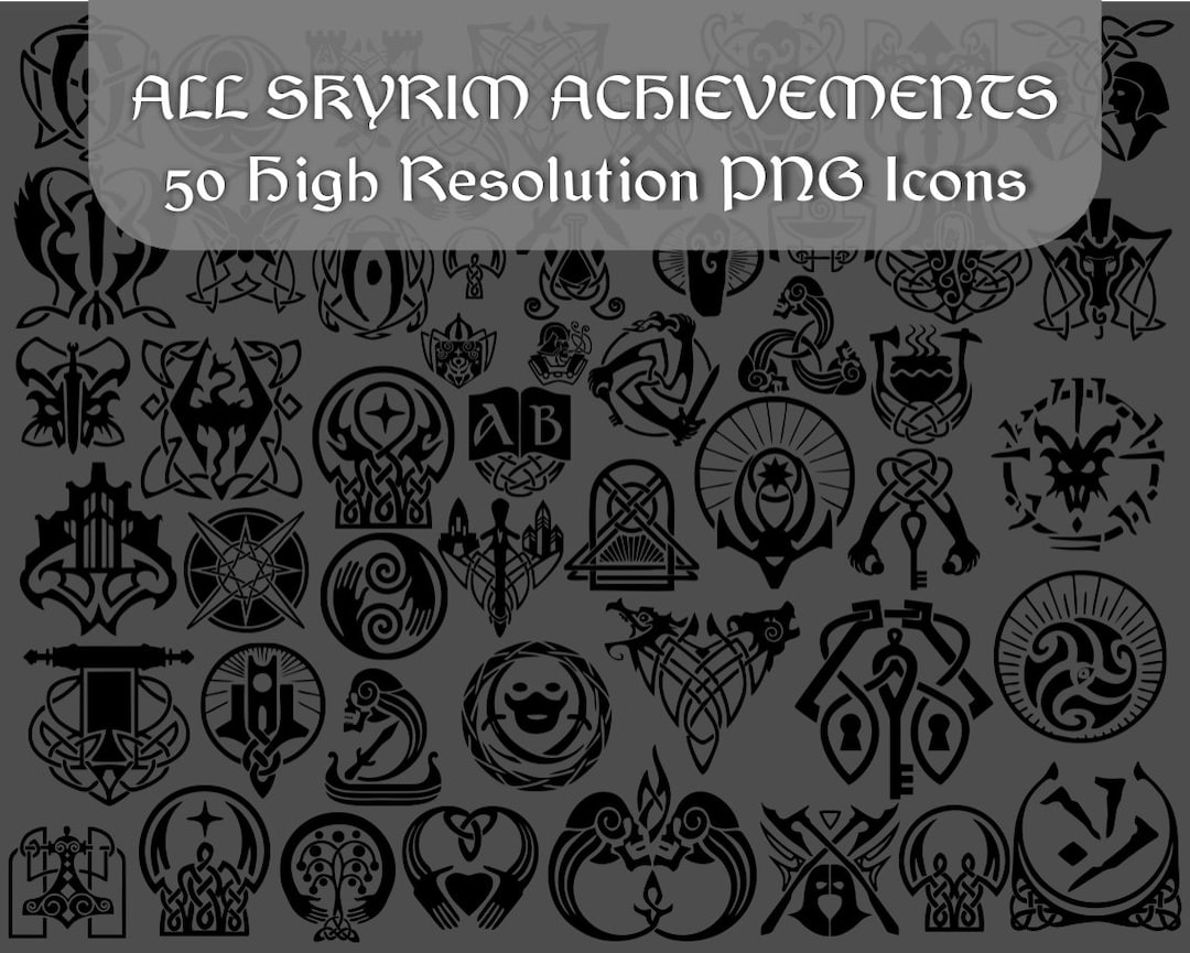 PNG Sublimation Skyrim Achievement Award Icons - Etsy